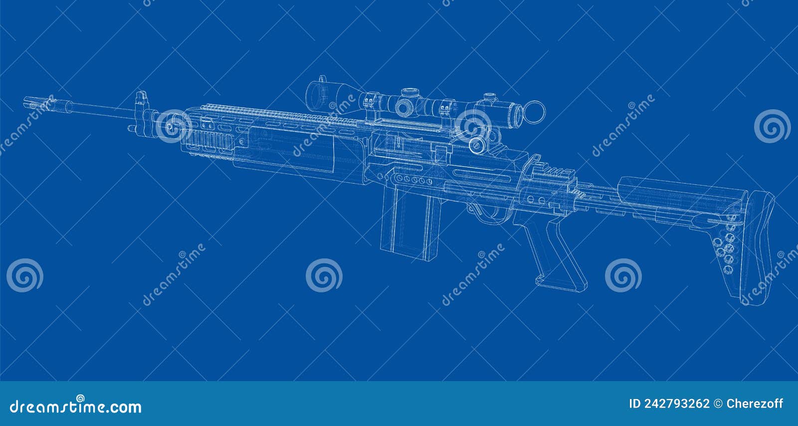 Machine Gun. Vector Rendering of 3d Stock Vector - Illustration of ...