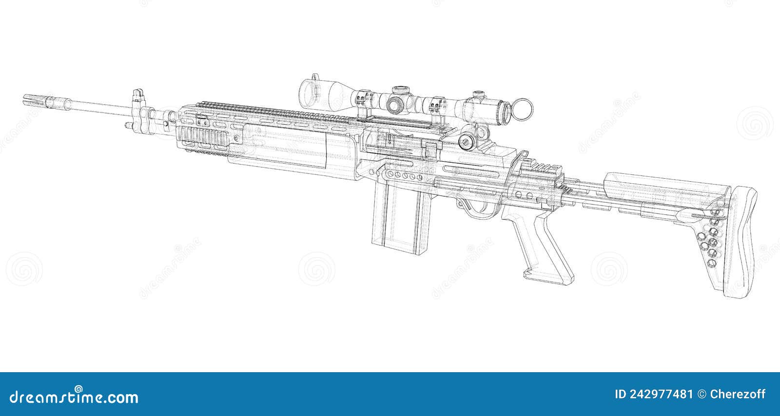 Machine Gun. Vector Rendering of 3d Stock Vector - Illustration of ...