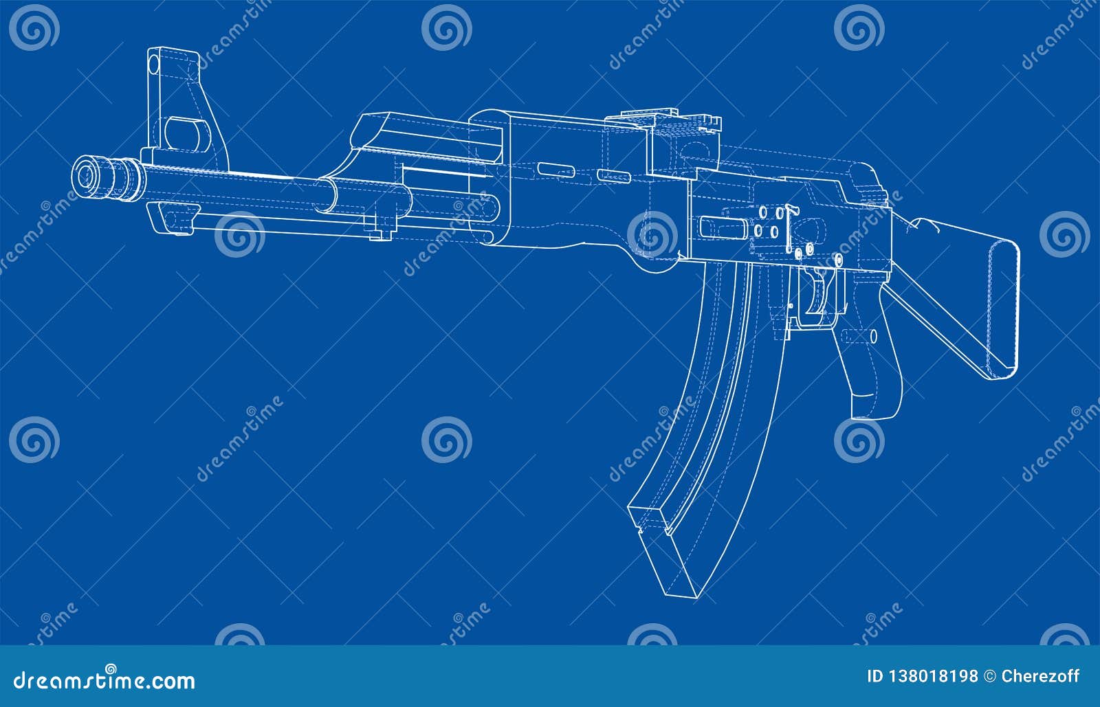 Machine Gun. Vector Rendering of 3d Stock Vector - Illustration of ...