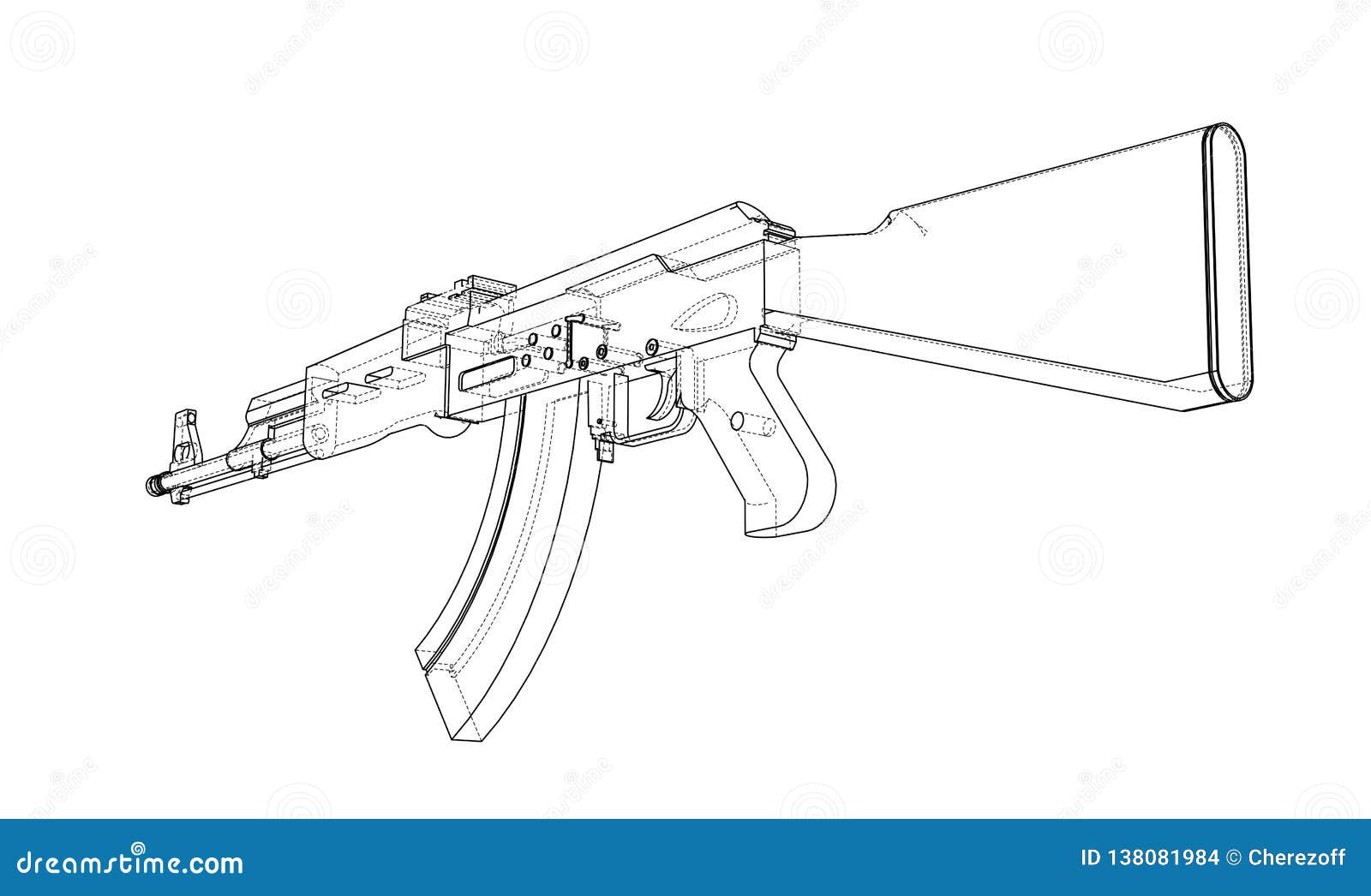 Machine Gun. Vector Rendering of 3d Stock Vector - Illustration of ...