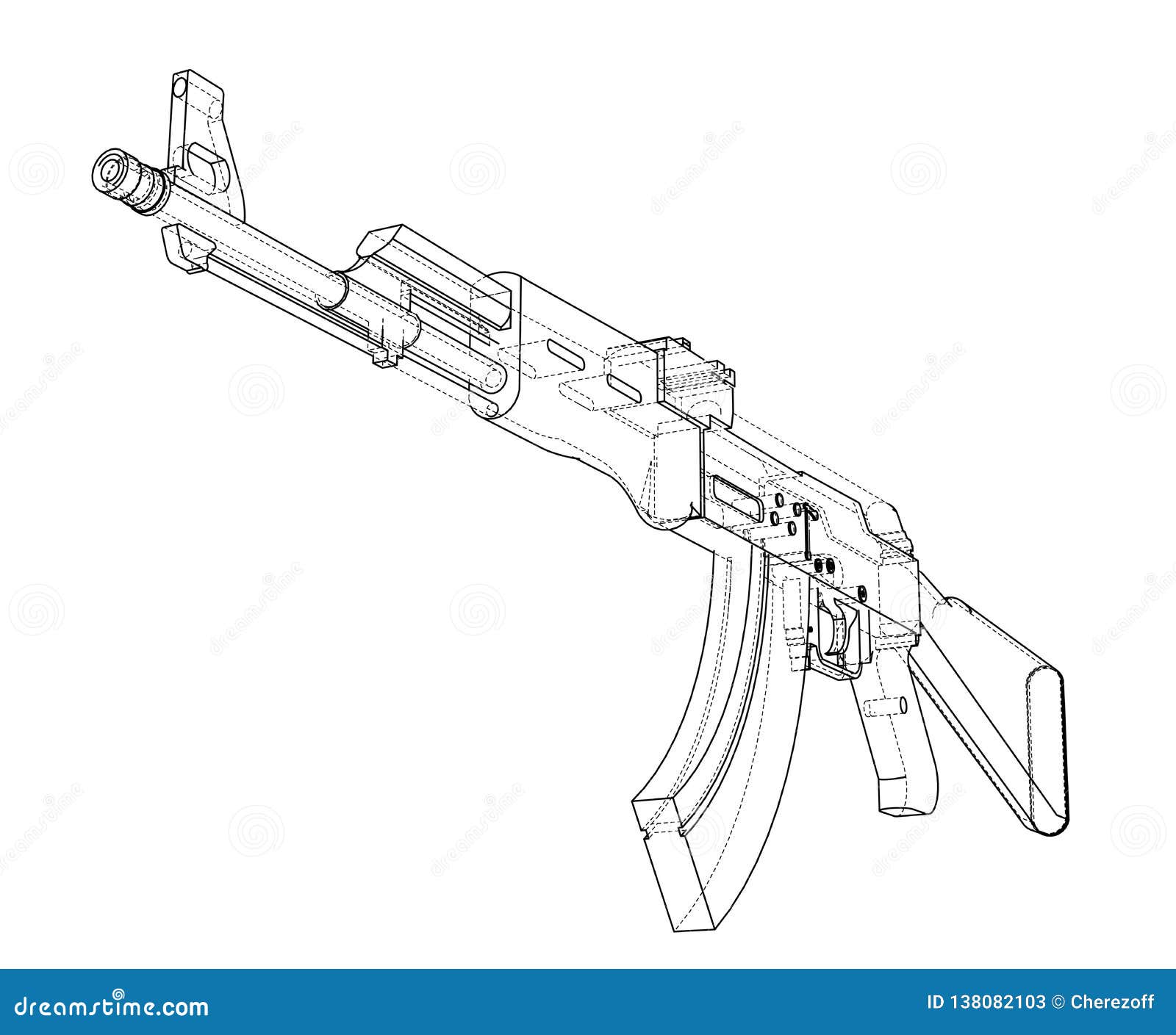 Machine Gun. Vector Rendering of 3d Stock Vector - Illustration of ...