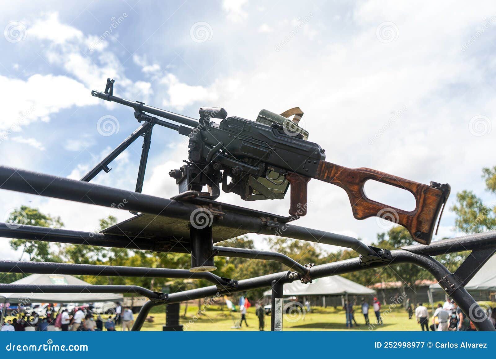 Machine Gun on a Vehicle Pointed at the Sky Stock Image - Image of ...