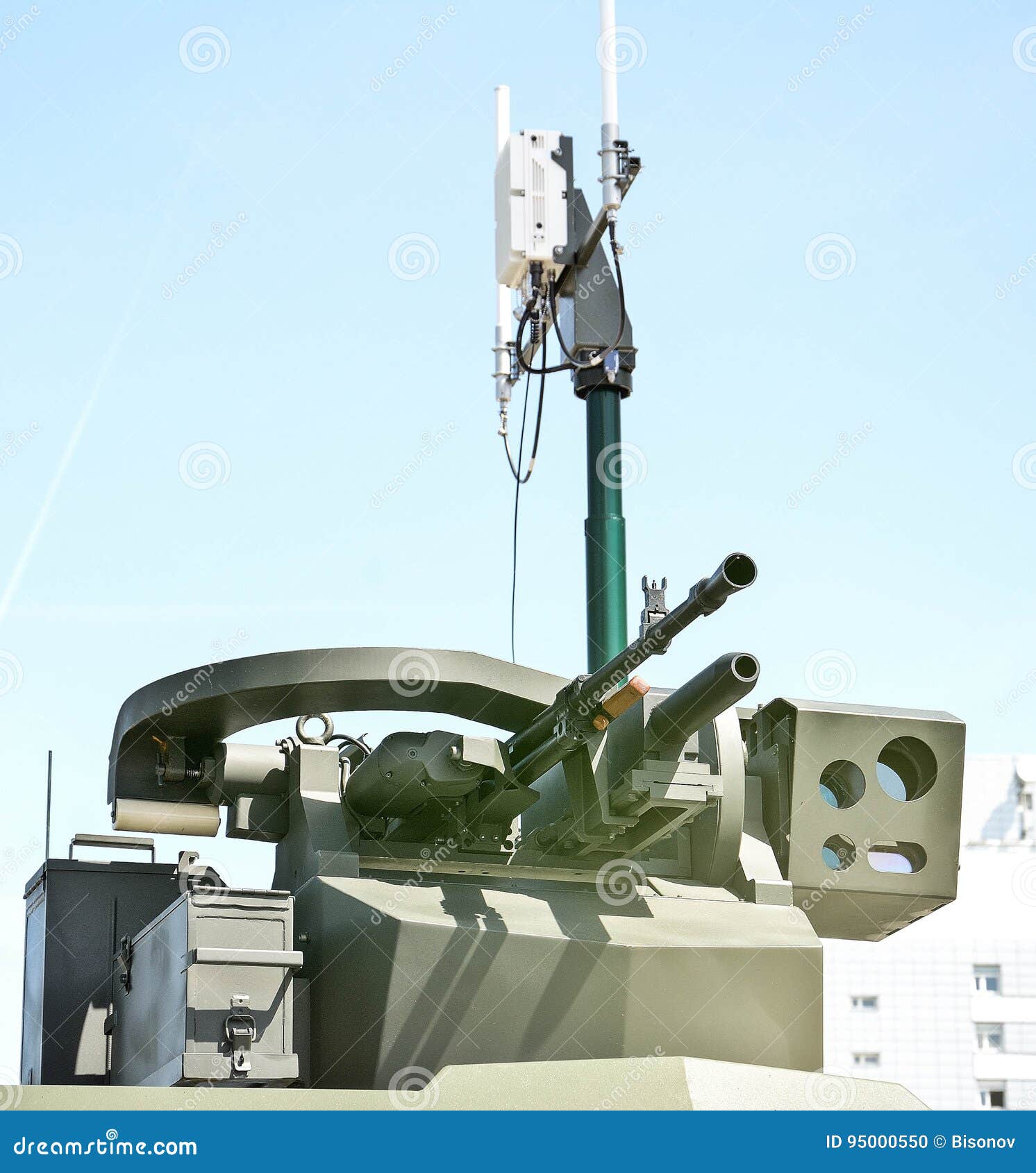 Machine gun on war car stock photo. Image of vehicle - 95000550