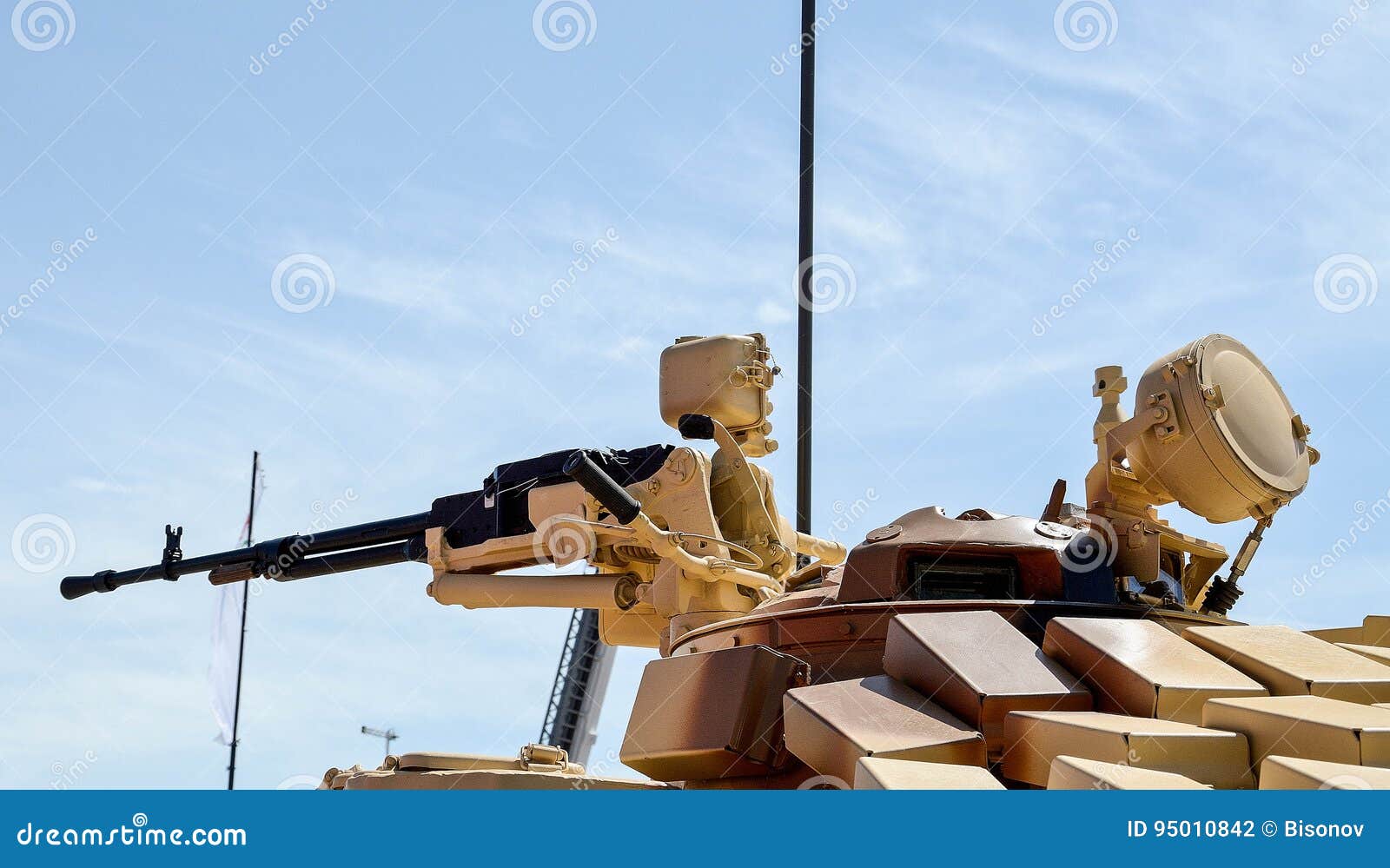 Machine gun in a war car stock photo. Image of humvee - 95010842