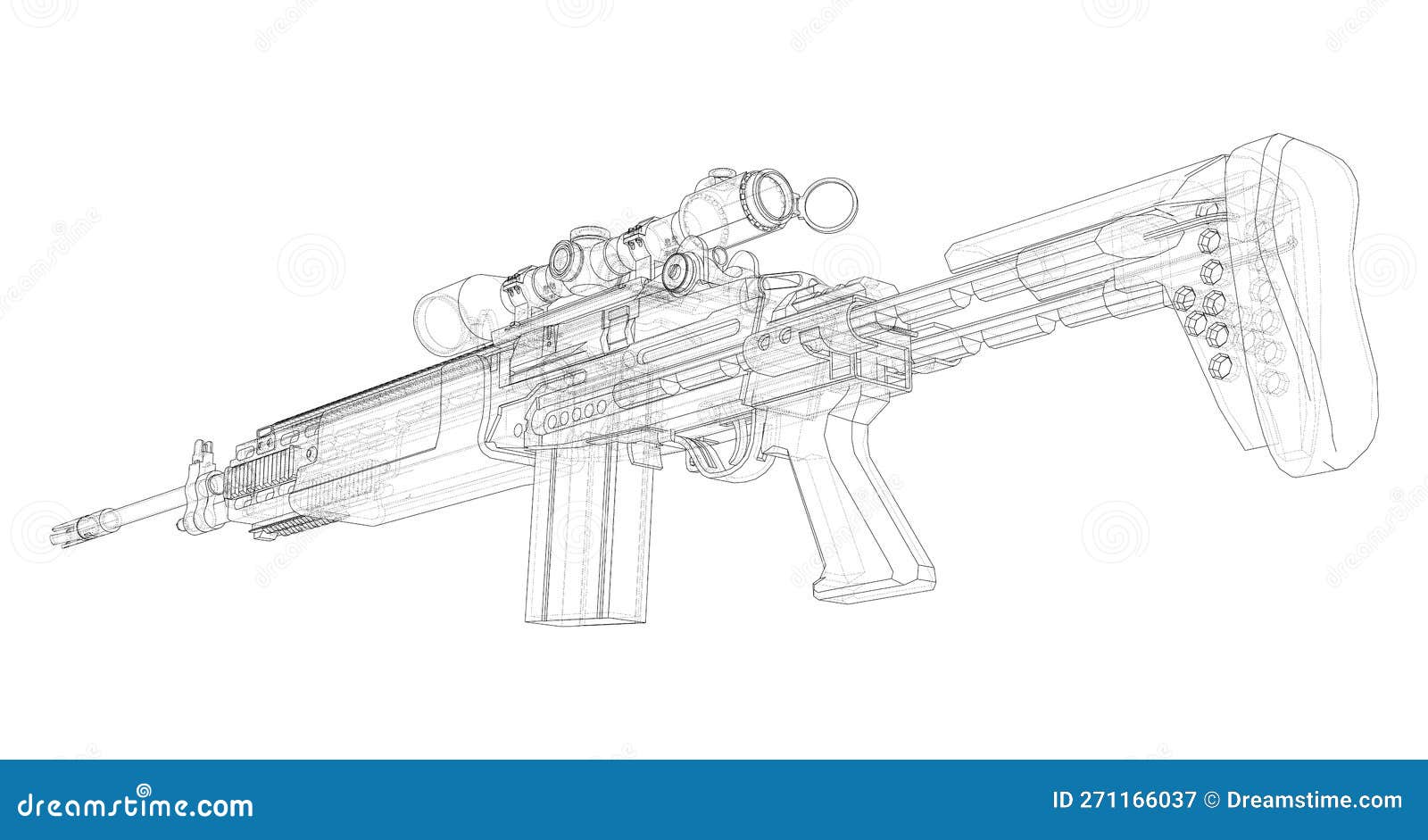Machine Gun. 3d Illustration Stock Illustration - Illustration of ...
