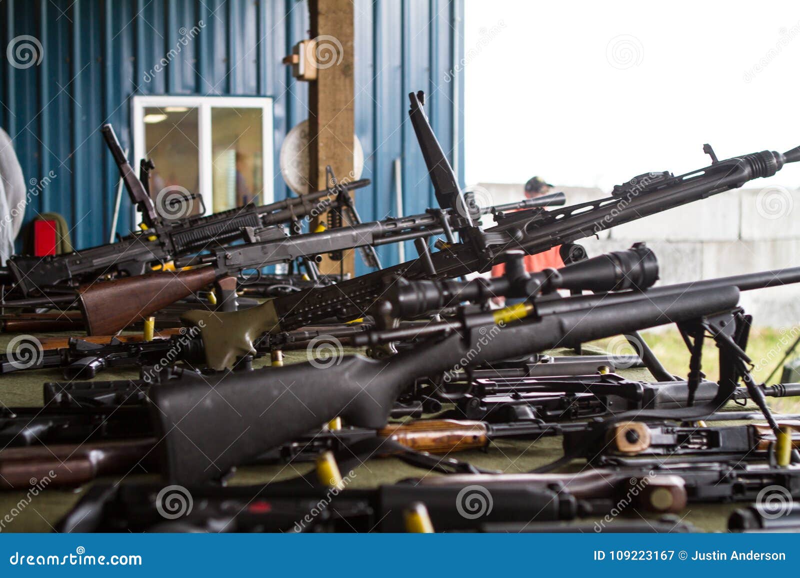 Machine Gune Table stock image. Image of assault, magazine - 109223167