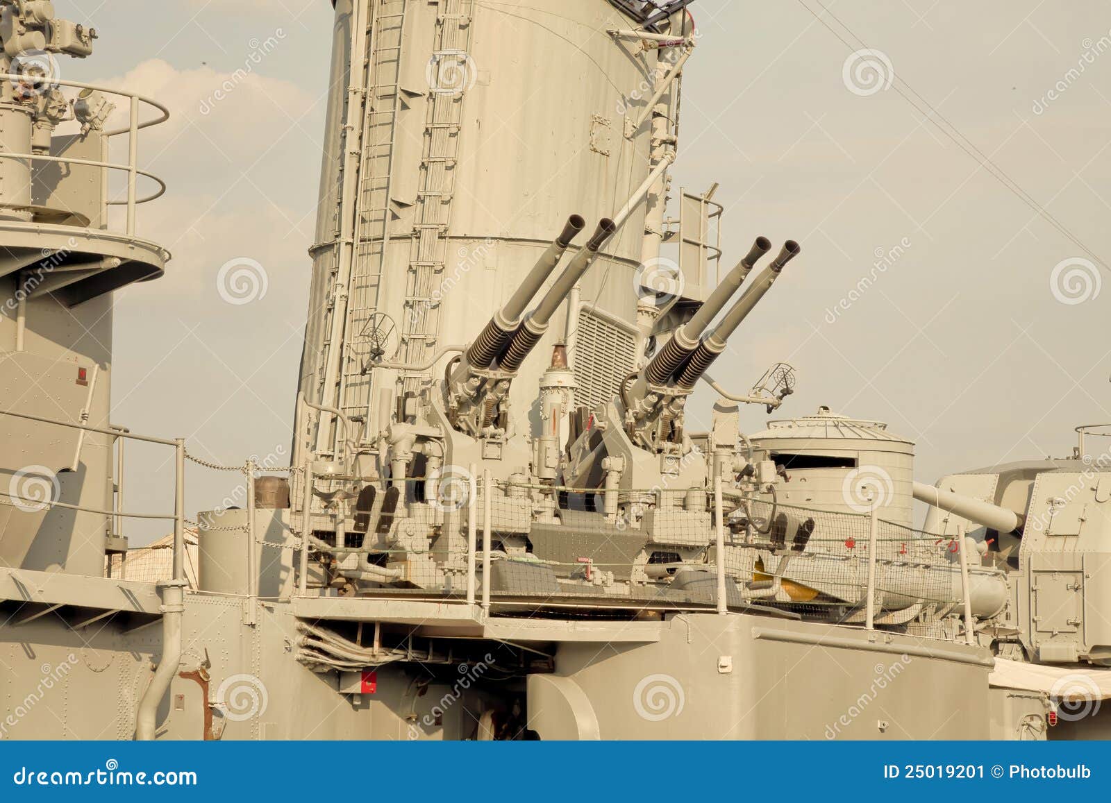 Machine Guns on World War II Destroyer Stock Image - Image of machine ...
