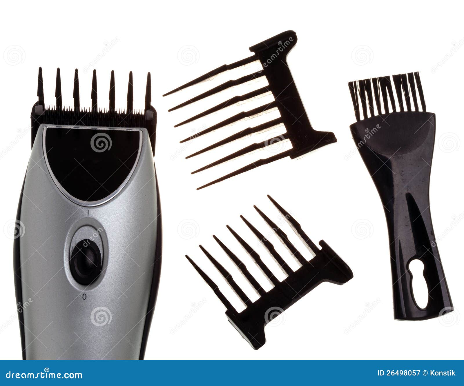 The Machine for a Hairstyle, Nozzles and a Brush Stock Image - Image of ...
