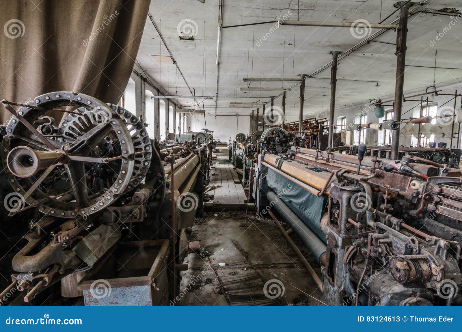 Machine Hall in Spinning Factory Stock Image - Image of forgetting ...