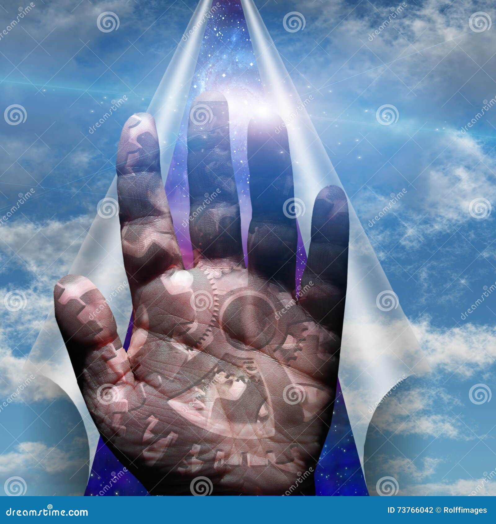 Machine hand II stock illustration. Illustration of face - 73766042