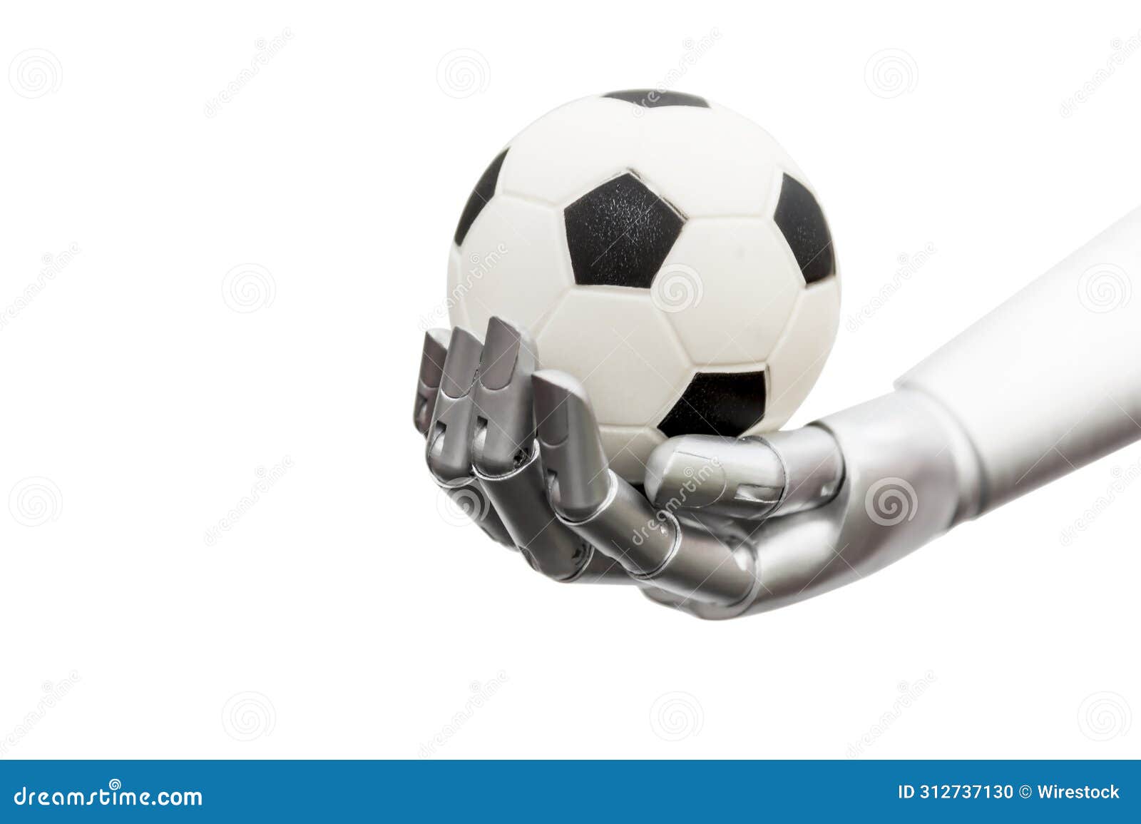 Machine Hands the Soccer Ball, a Robot Hand with a Small Soccer Ball ...