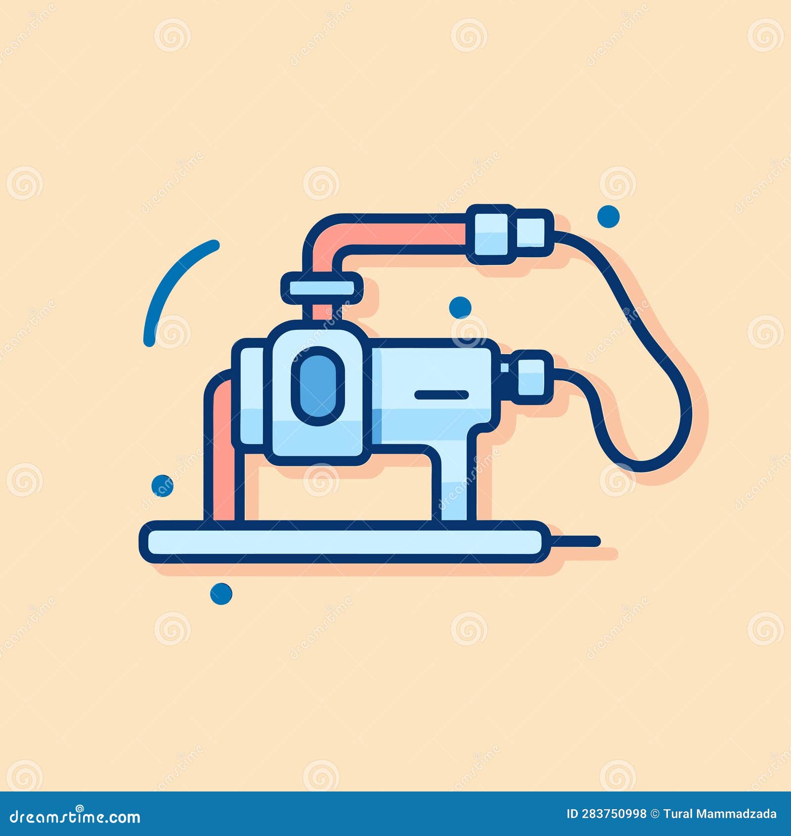 Vector a Machine with a Hose Attached To it, Representing Industry and ...