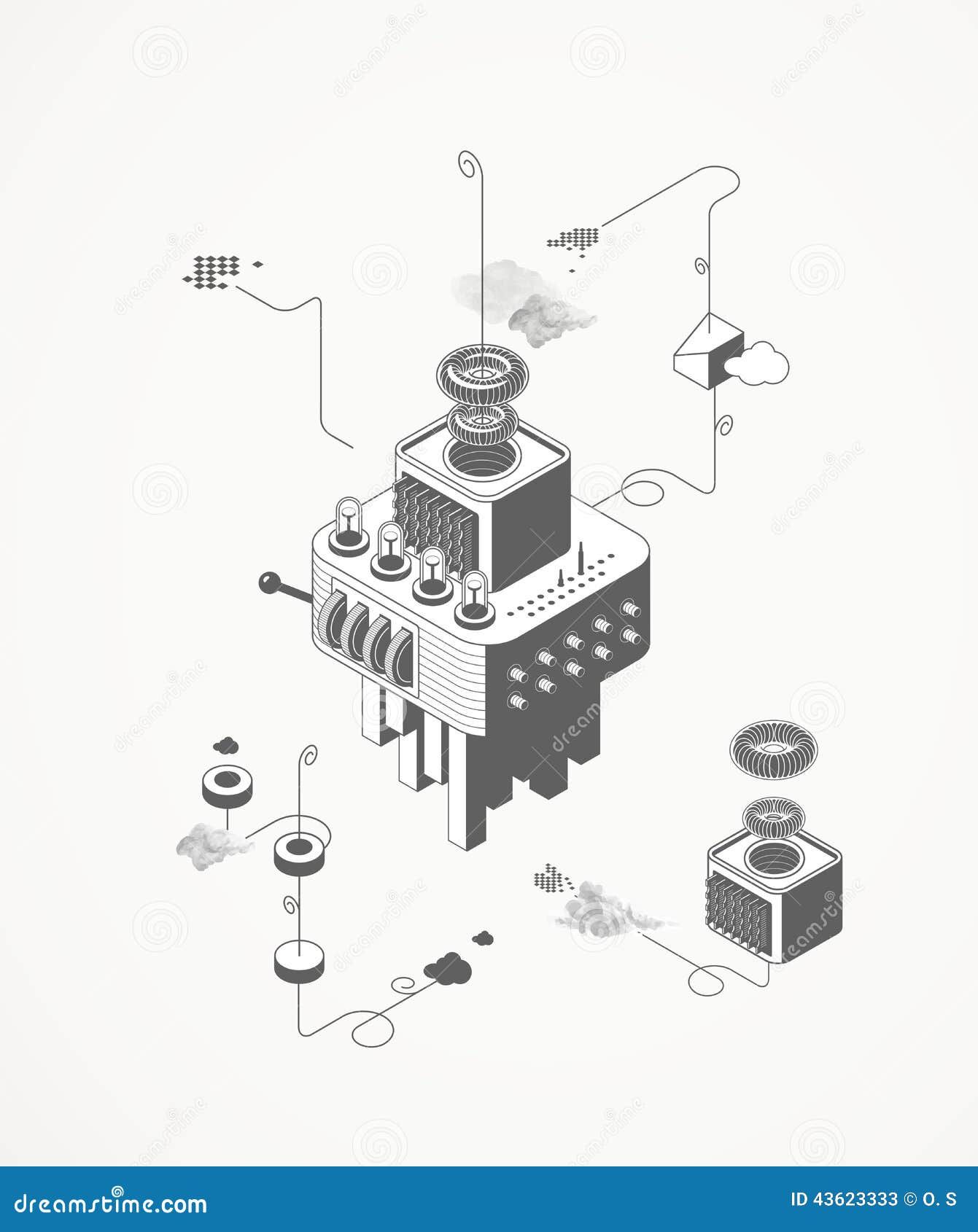 Machine house stock vector. Illustration of laboratory - 43623333