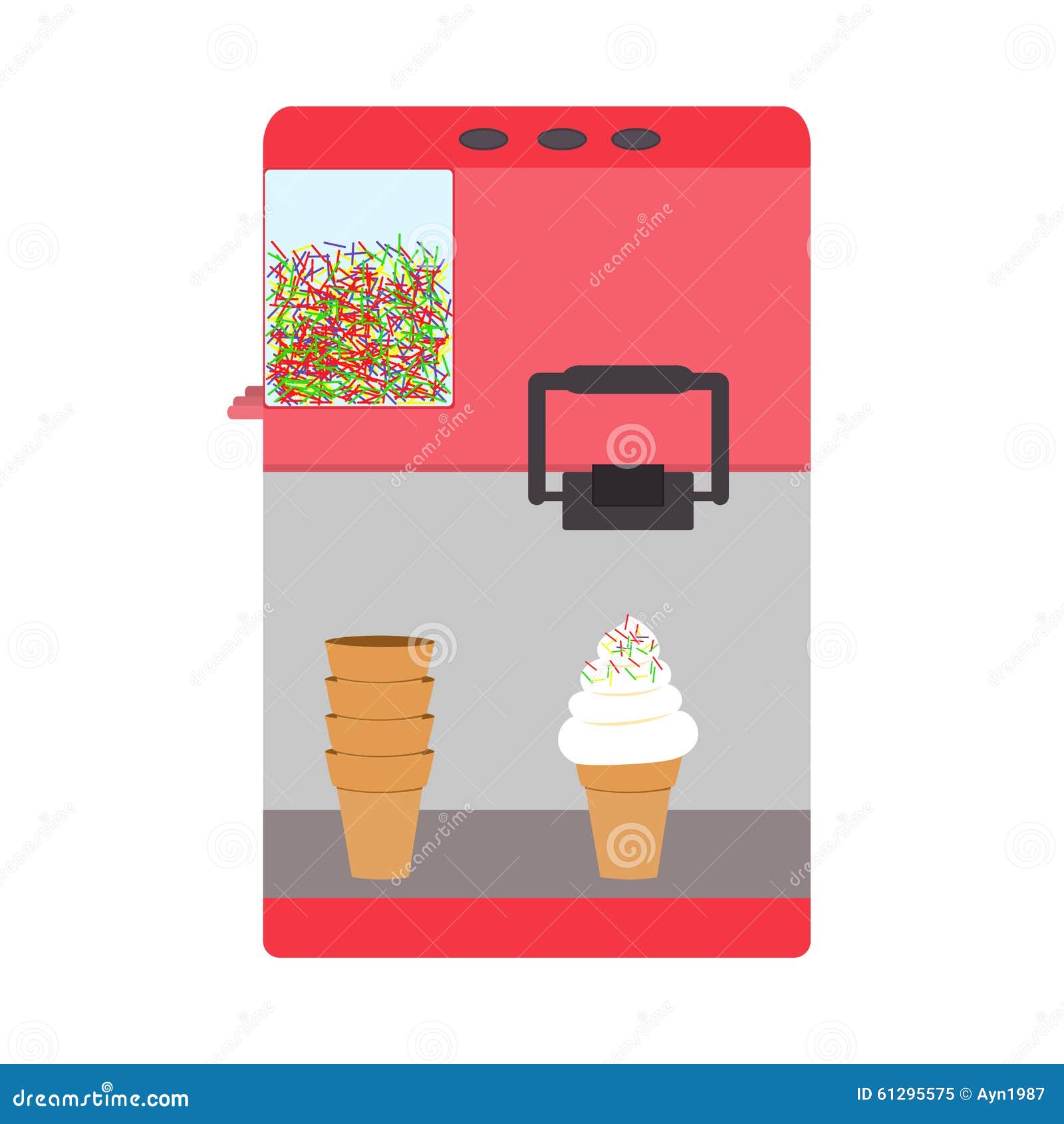 Machine for Ice-cream Pink Color Stock Vector - Illustration of summer ...