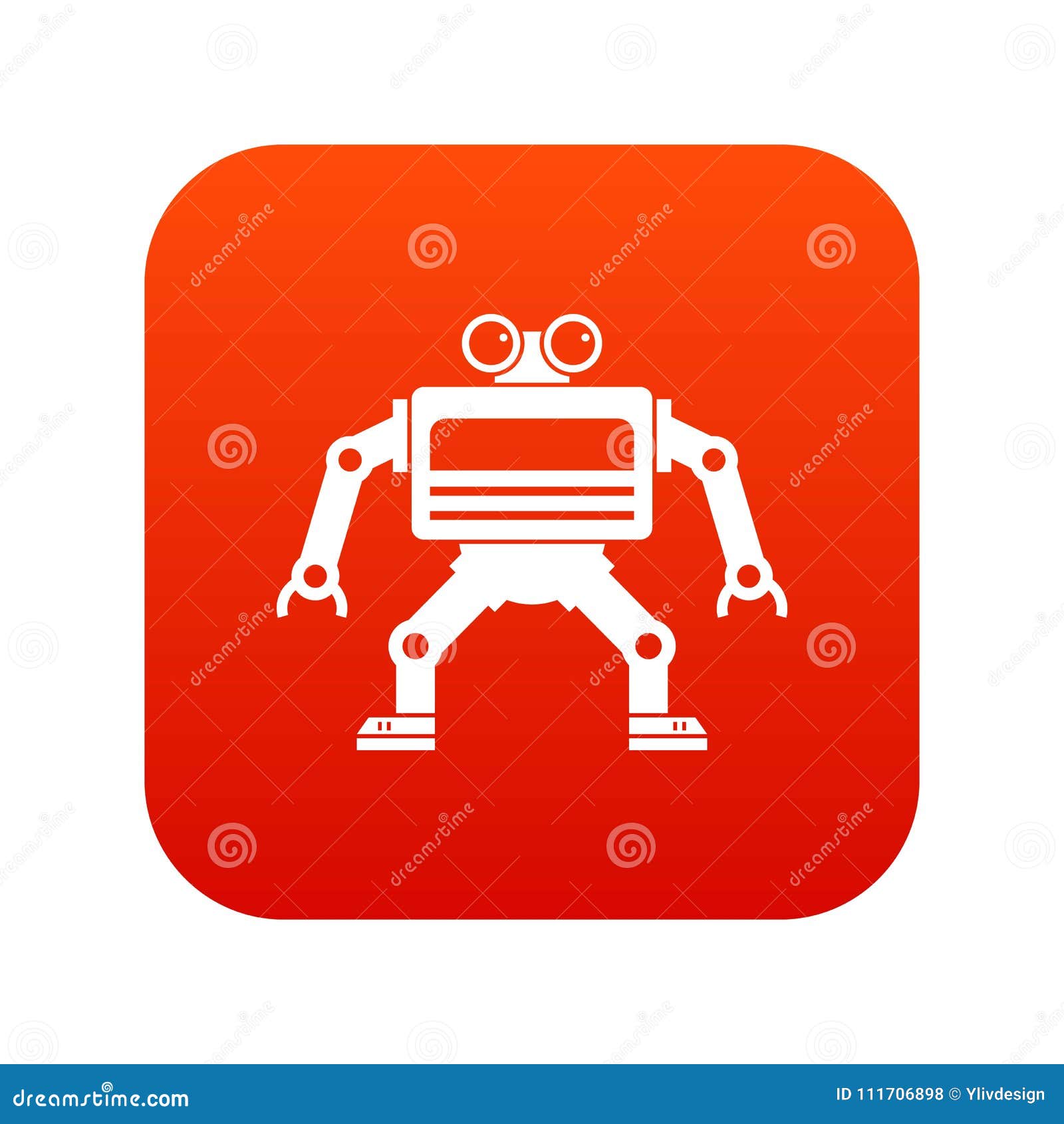 Machine icon digital red stock vector. Illustration of future - 111706898