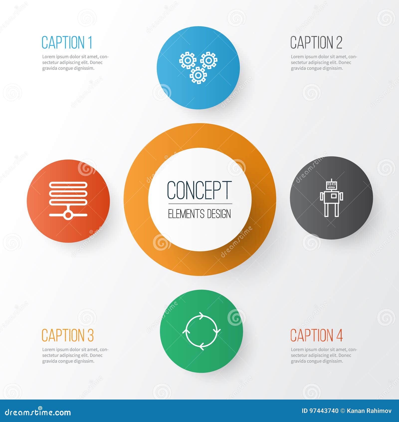 Machine Icons Set. Collection of Information Base, Mechanism Parts ...