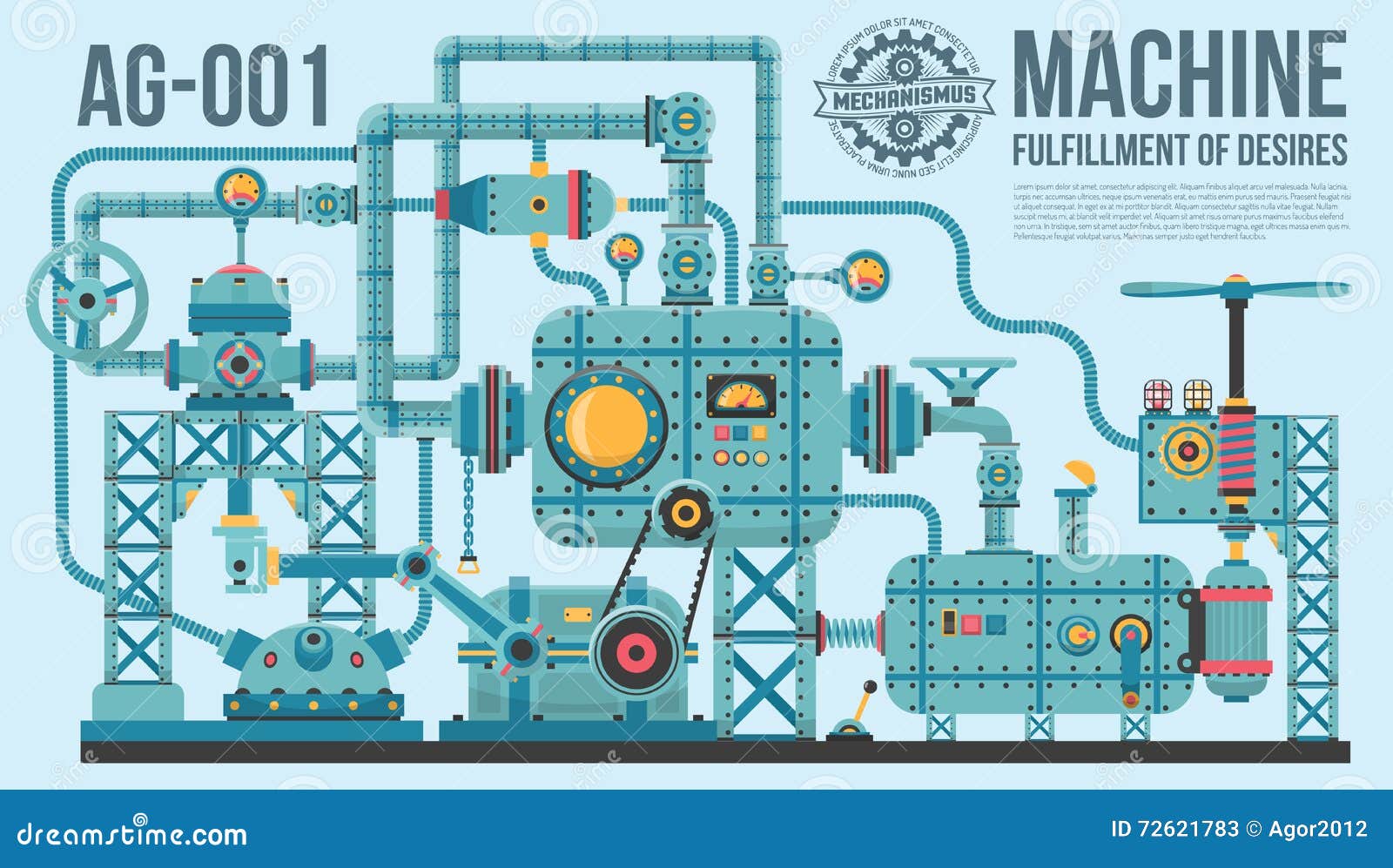 Machine Industrielle Complexe Illustration de Vecteur - Illustration du ...