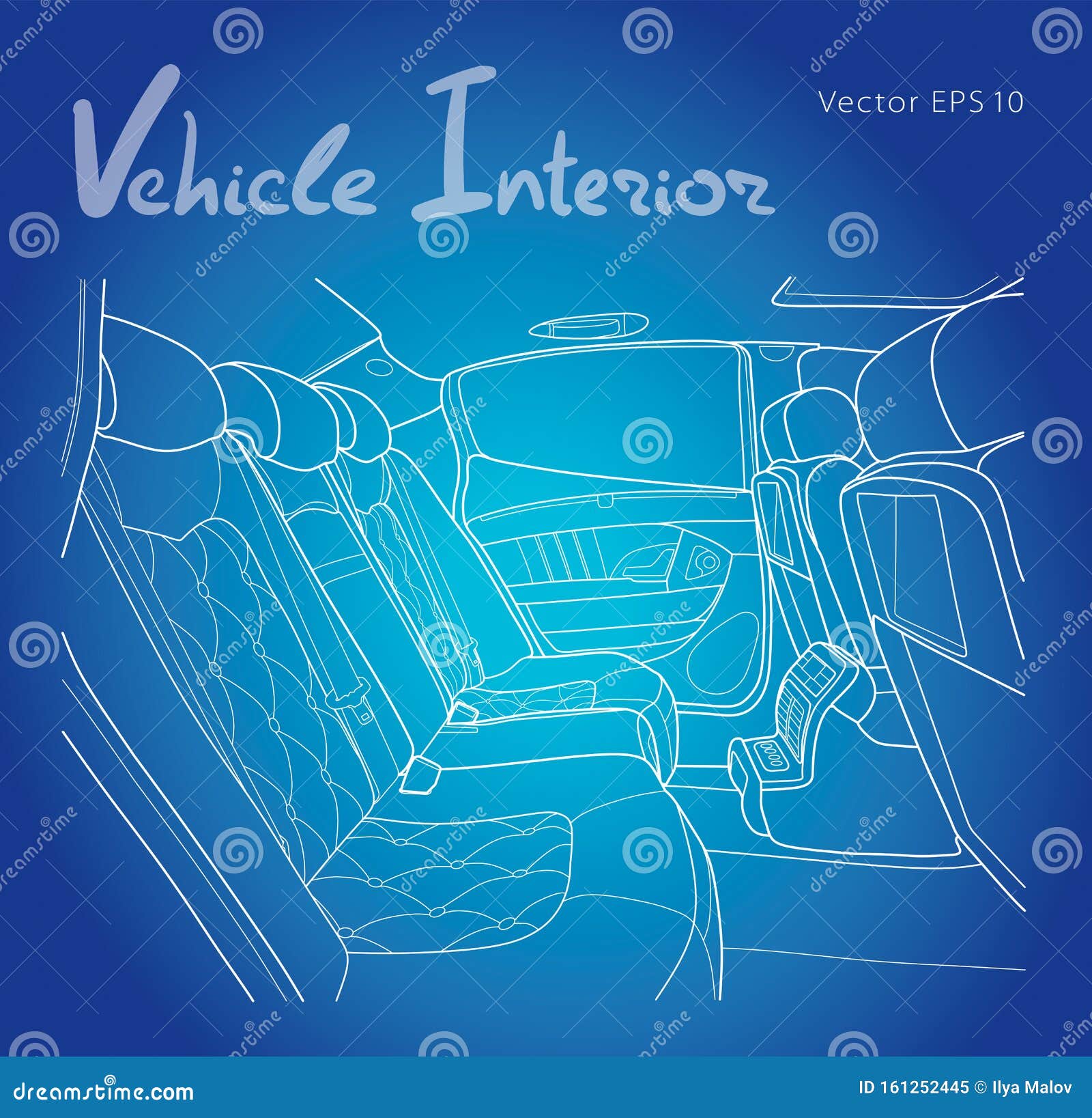 Machine Inside. Interior of the Vehicle. Vector Stock Vector ...