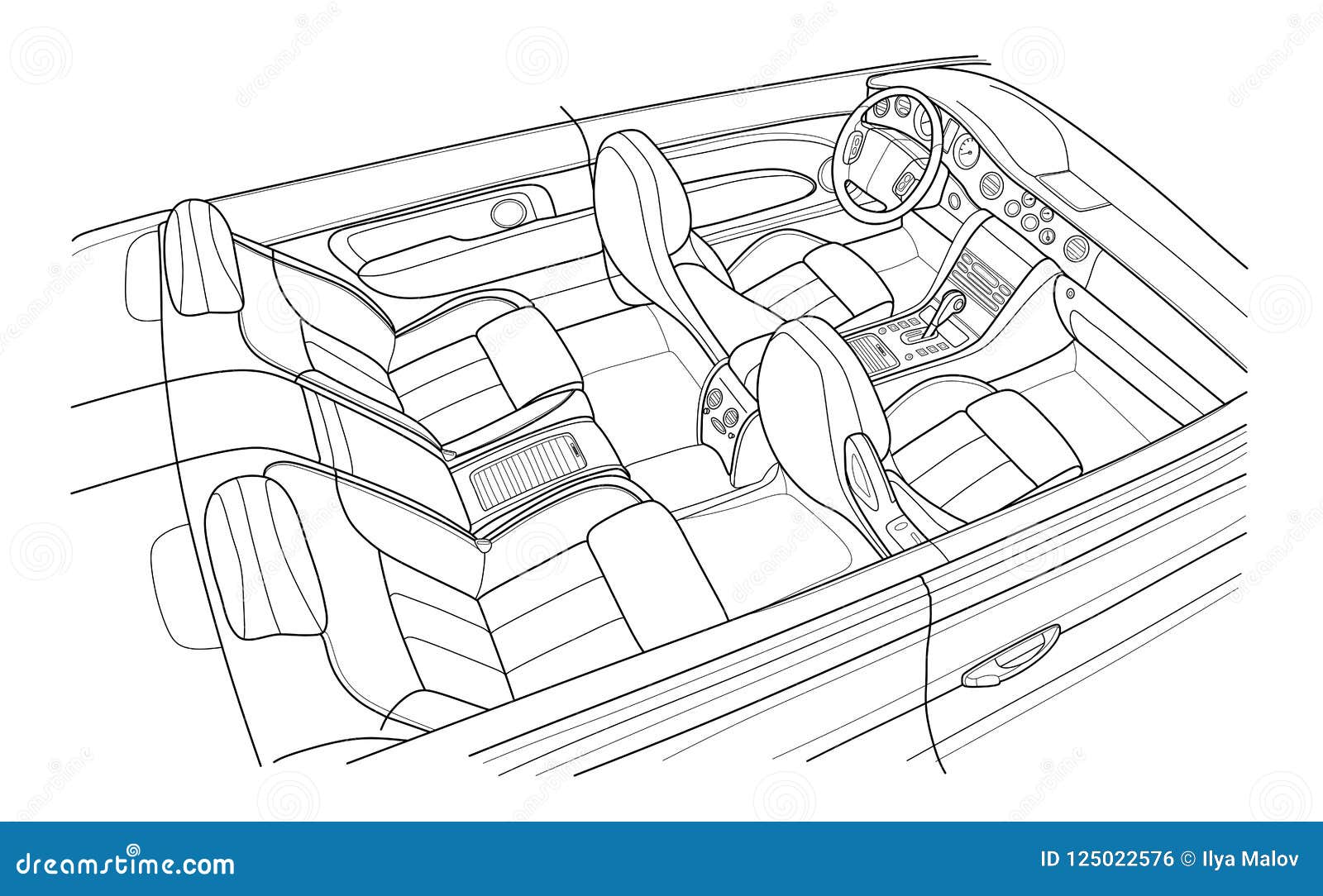 Machine Inside. Interior of the Vehicle. Vector Stock Vector ...
