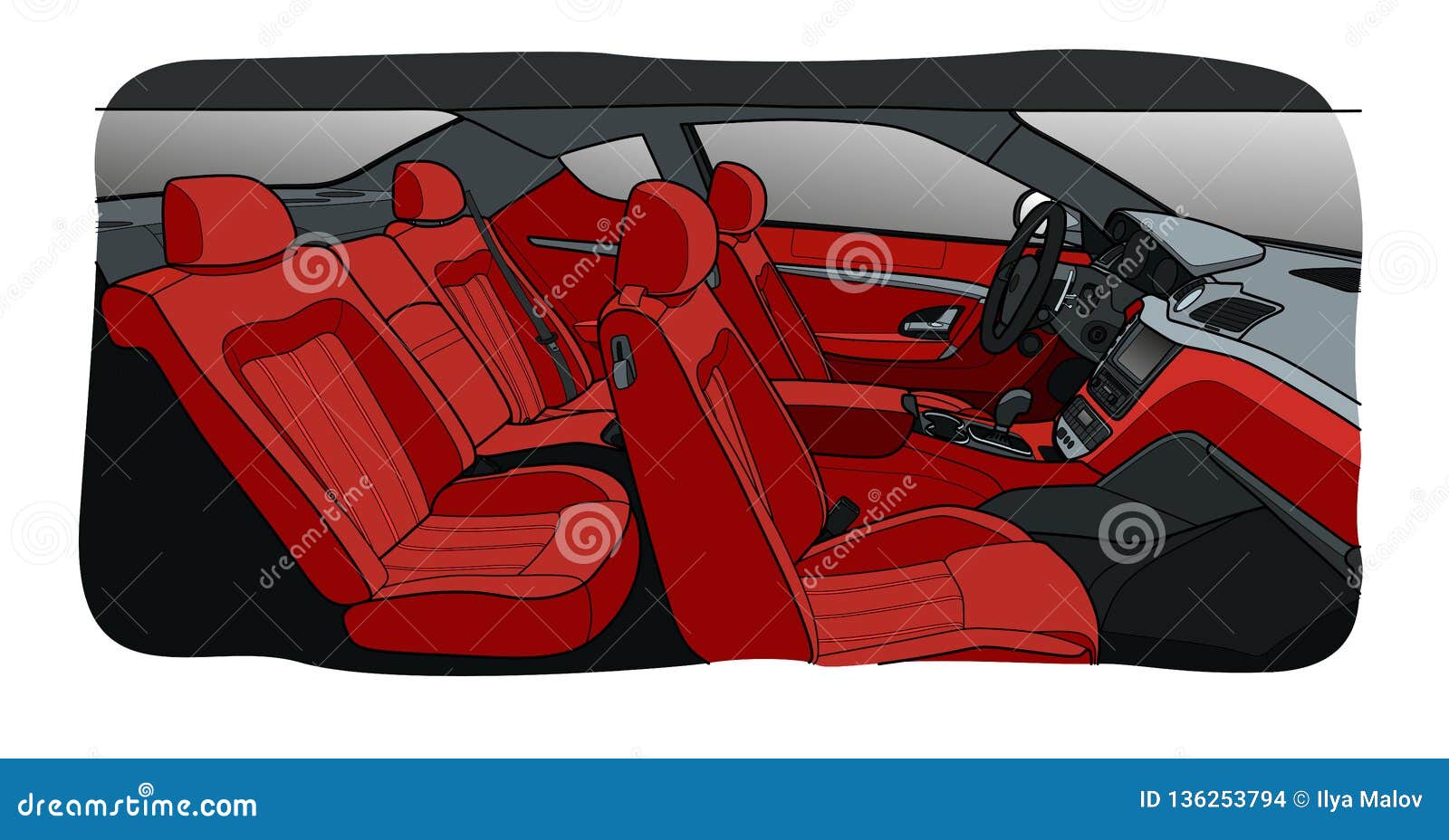 Machine Inside. Interior of the Vehicle. Vector Stock Vector ...