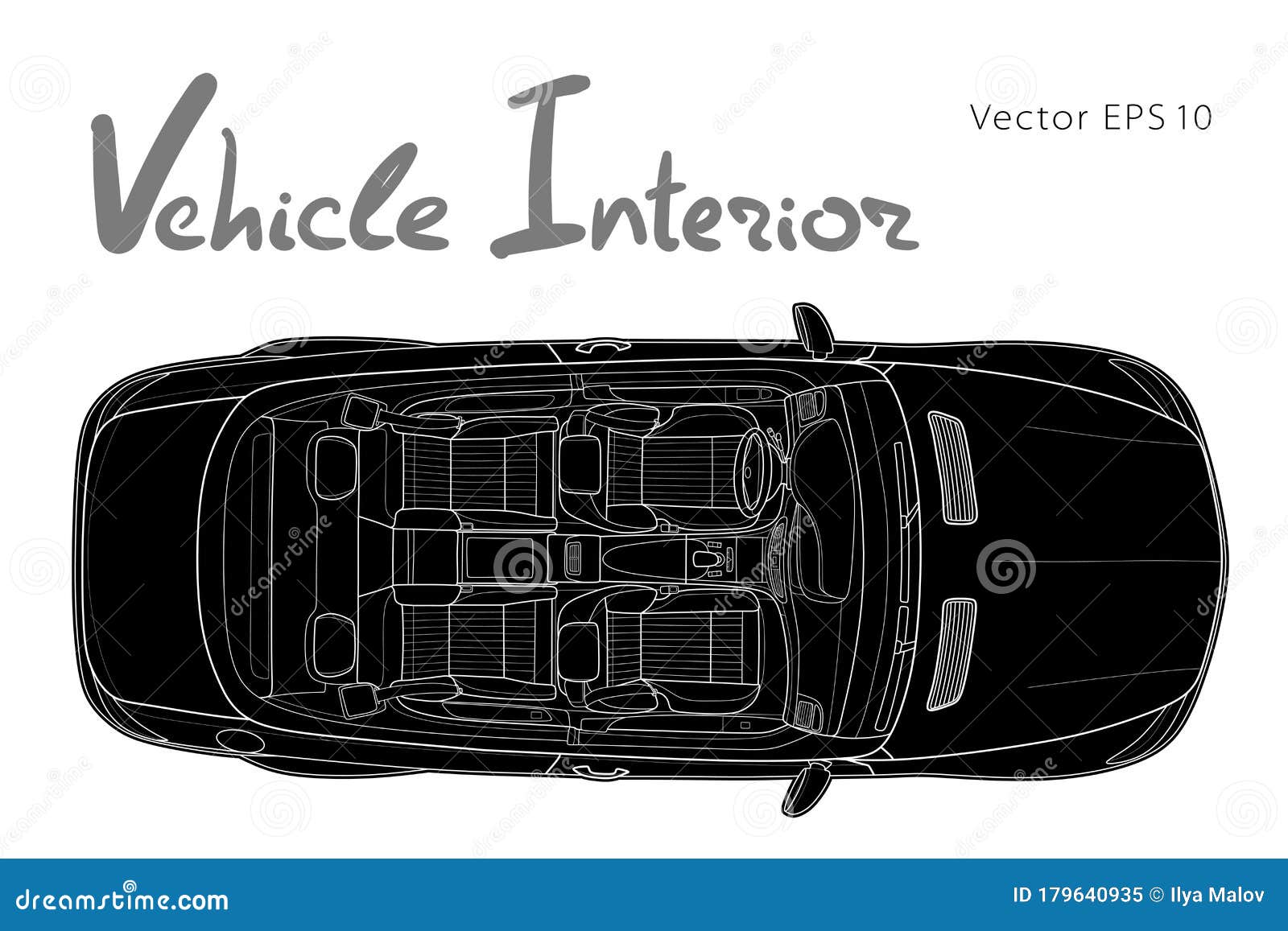 Machine Inside. Interior of the Vehicle. Vector Stock Vector ...
