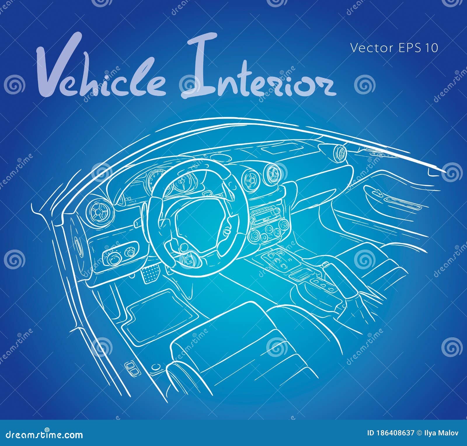 Machine Inside. Interior of the Vehicle. Vector Stock Vector ...