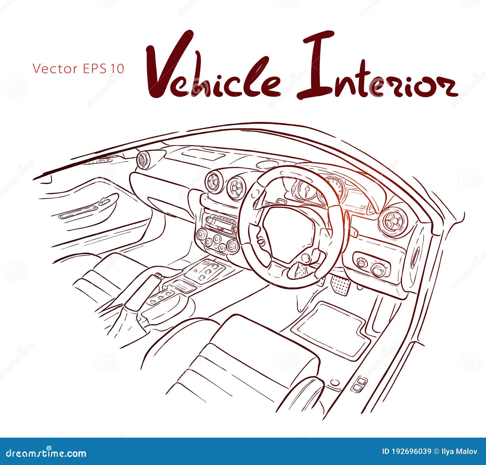 Machine Inside. Interior of the Vehicle. Vector Stock Vector ...