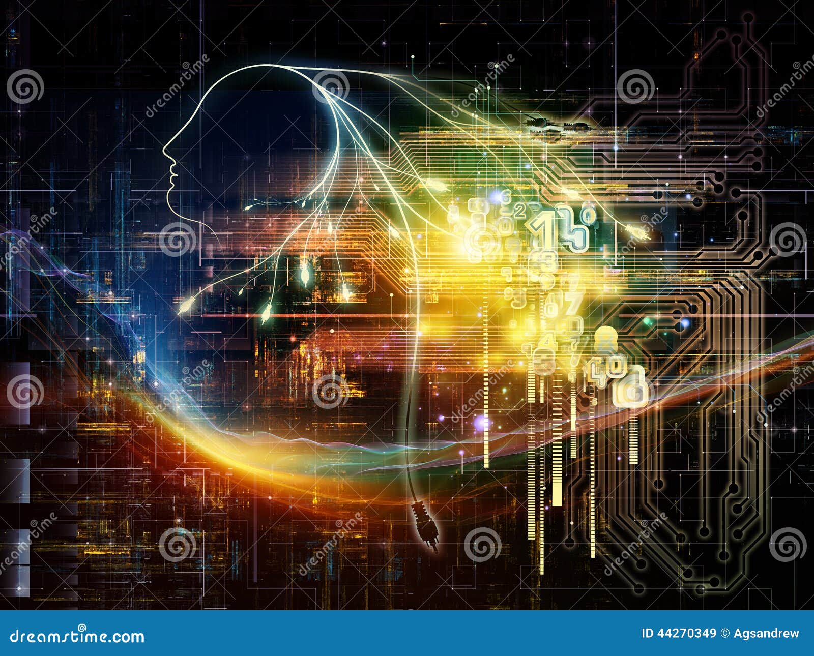 Machine Intelligence stock illustration. Illustration of cyberspace ...