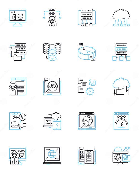 Machine Intelligence Linear Icons Set Automation Algorithms Robotics Learning Neural