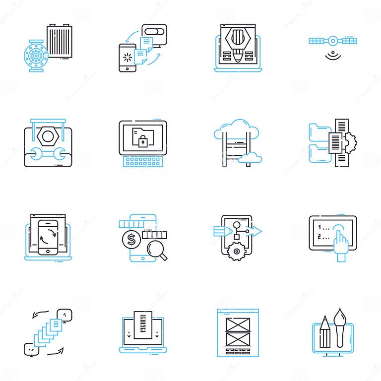 Machine Intelligence Linear Icons Set. Robotics, Automation, Artificial Intelligence, Machine ...