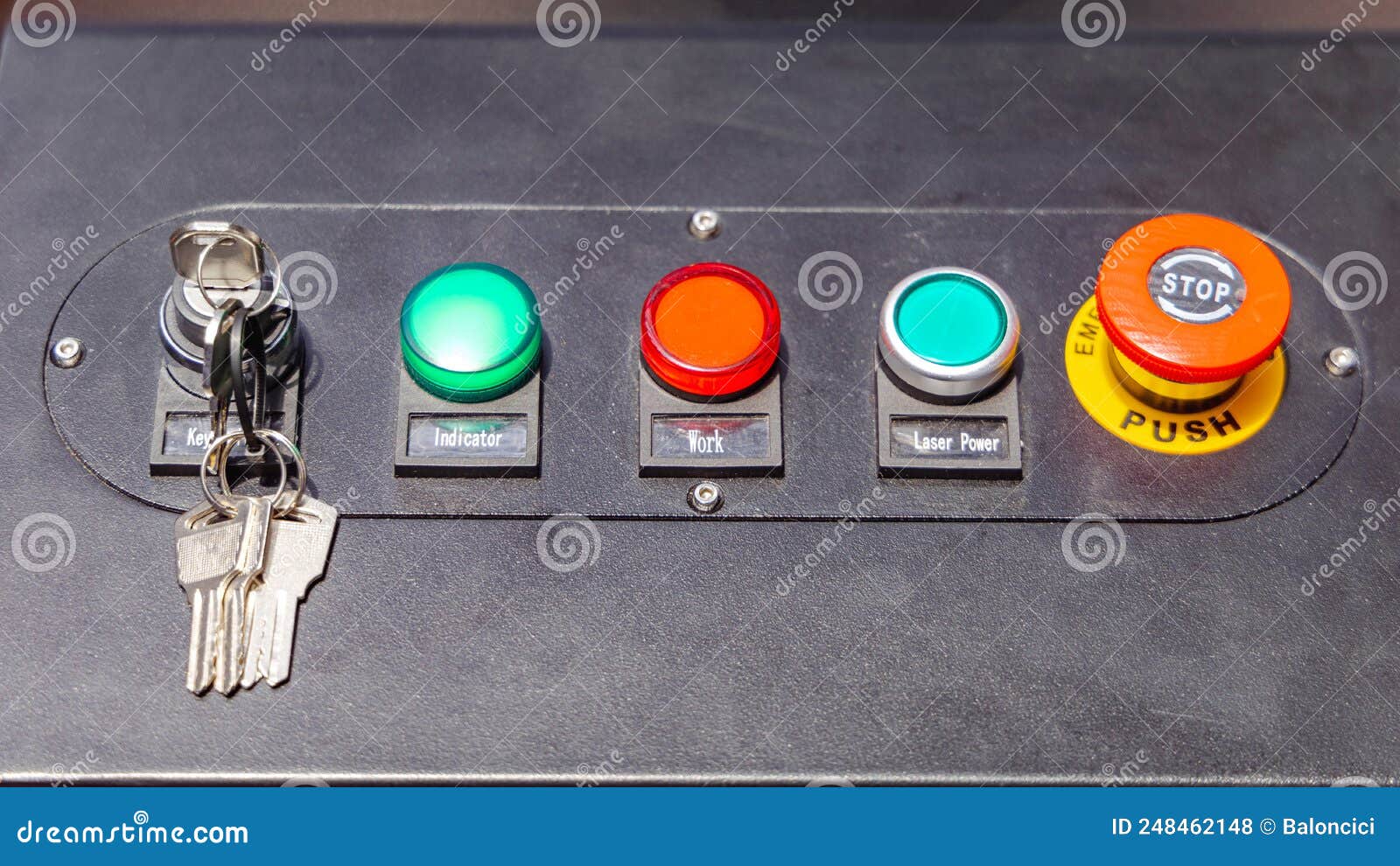 Machine Keys Control Operation Stock Photo - Image of industrial ...