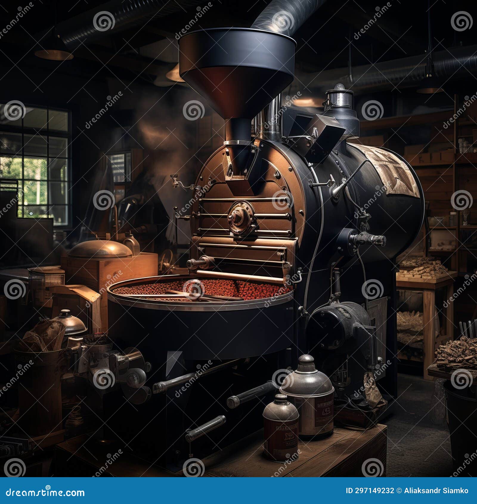 A Machine with a Large Round Machine with a Funnel Stock Illustration ...