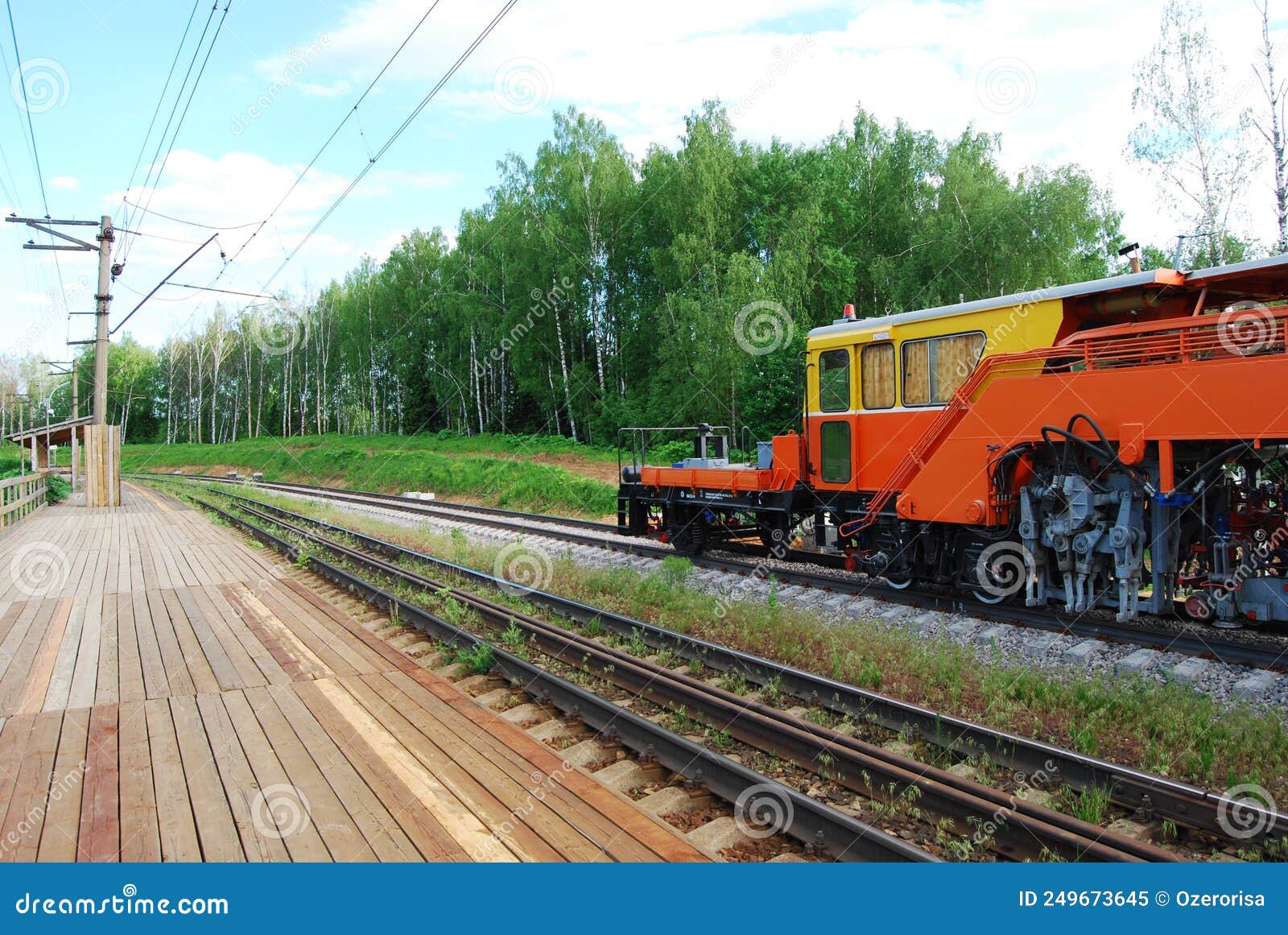 A Machine for Laying Rails and Sleepers. Rail-laying Machine. Railway ...