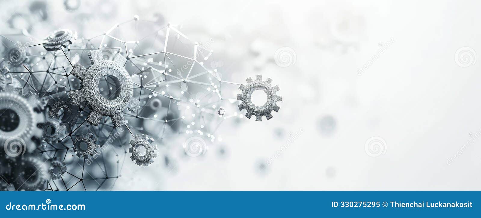 Machine Learning Abstract Composition with Gray Gears on White ...