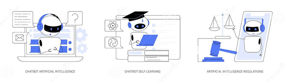 Machine Learning Abstract Concept Vector Illustrations. Stock Vector ...