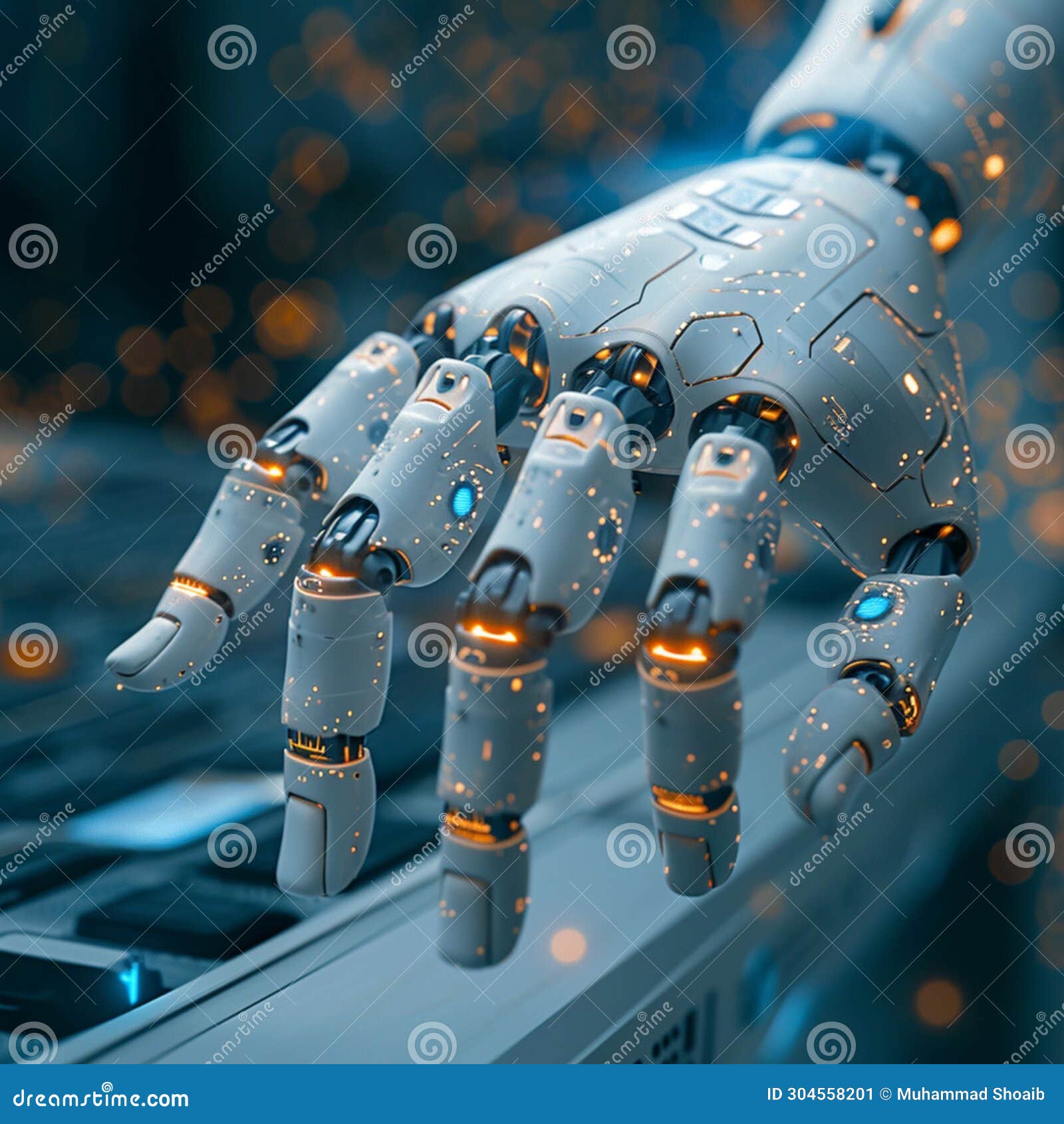 Machine Learning Aesthetics AI Robot Hand on a Graphic Design Stock ...