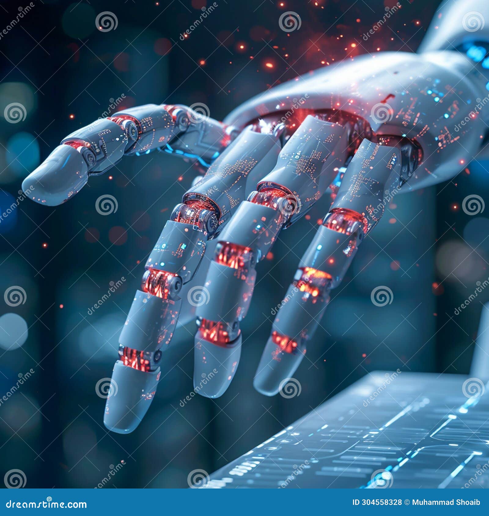 Machine Learning Aesthetics AI Robot Hand on a Graphic Design Stock ...