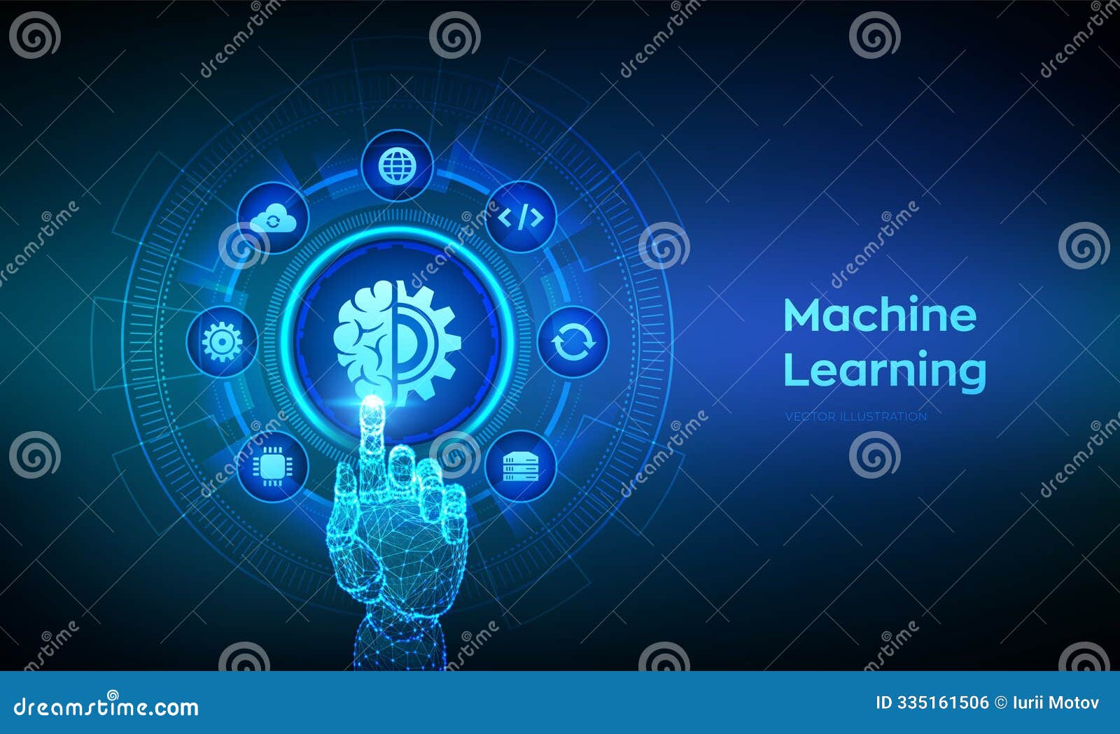 Machine Learning. AI Artificial Intelligence. Deep Learning Stock Vector - Illustration of ...