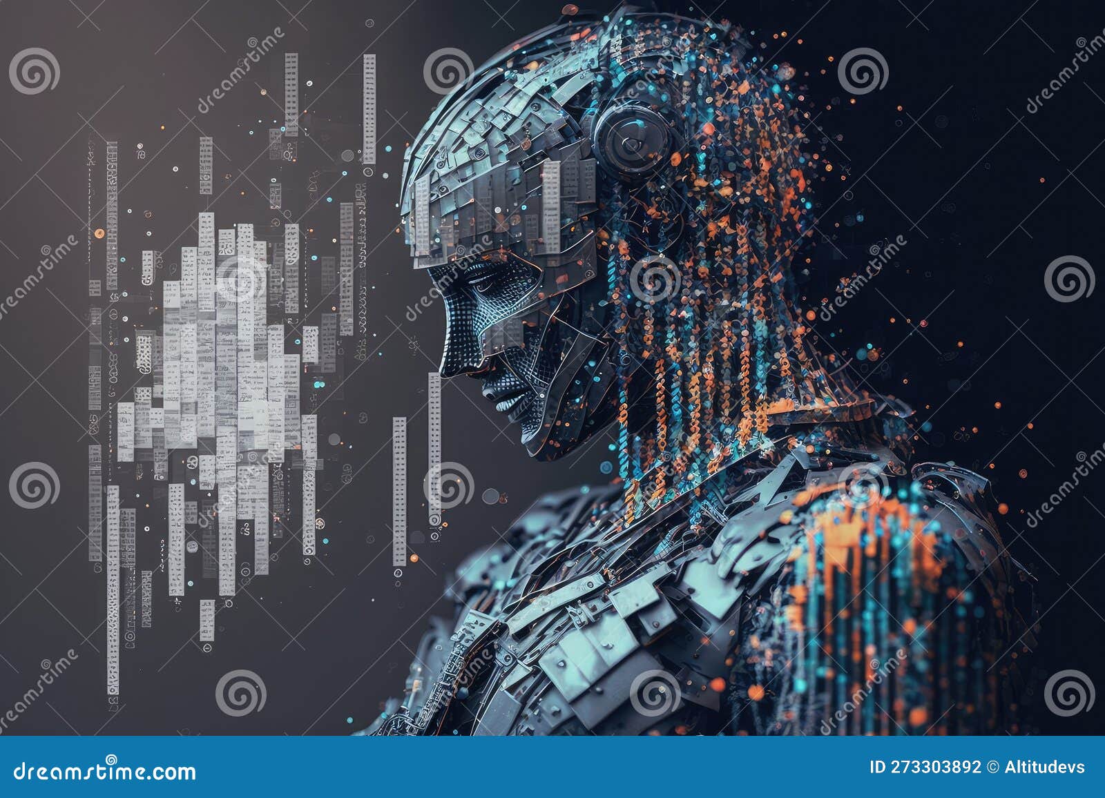 Machine Learning Algorithm in Action, Sorting and Analyzing Data Stock Illustration ...