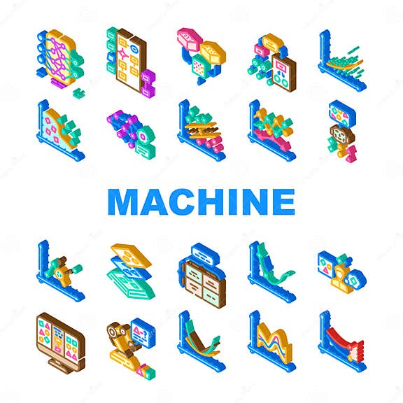 Machine Learning Algorithm Model Icons Set Vector Stock Illustration ...