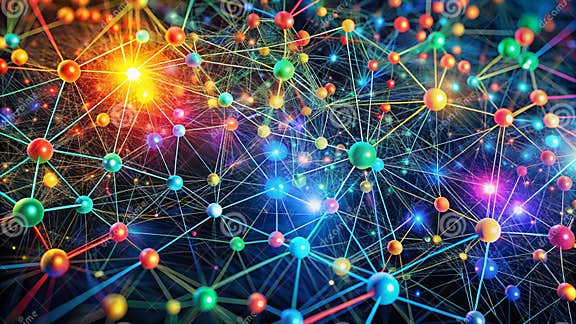 Machine Learning Algorithm Visualized with Colorful Lines Stock Photo ...