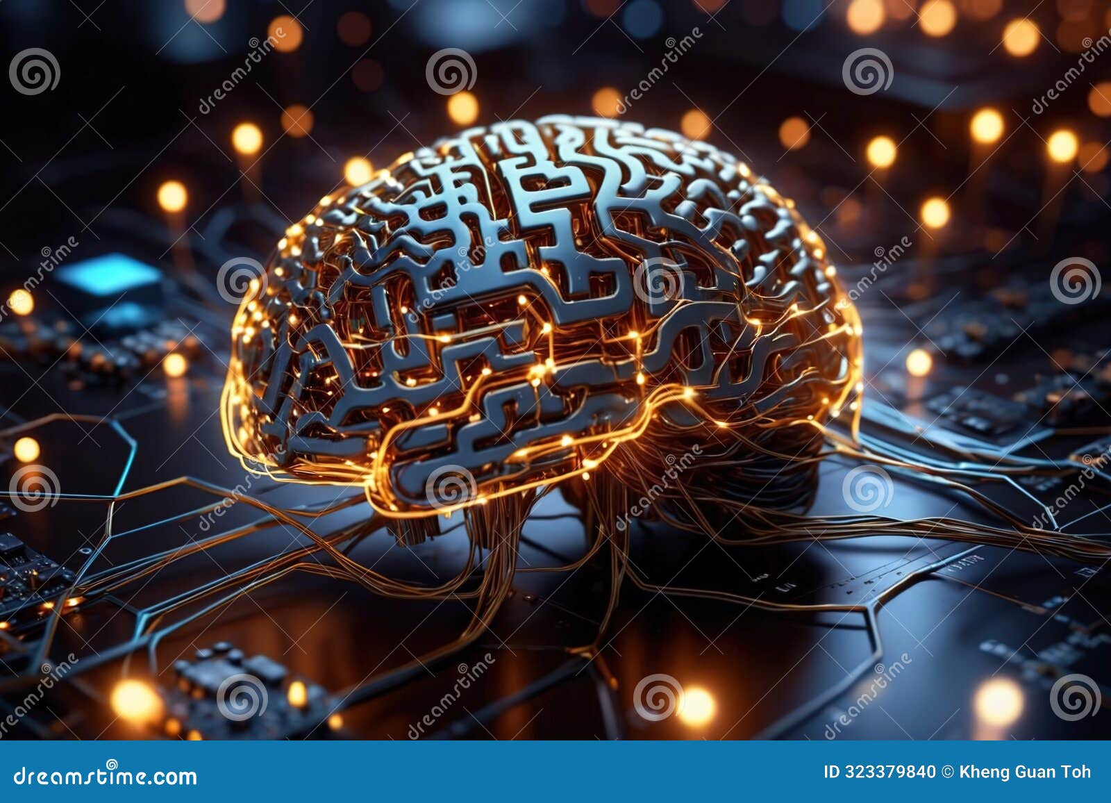 Machine Learning, Artificial Intelligence, AI, Deep Learning Blockchain Neural Network Concept ...
