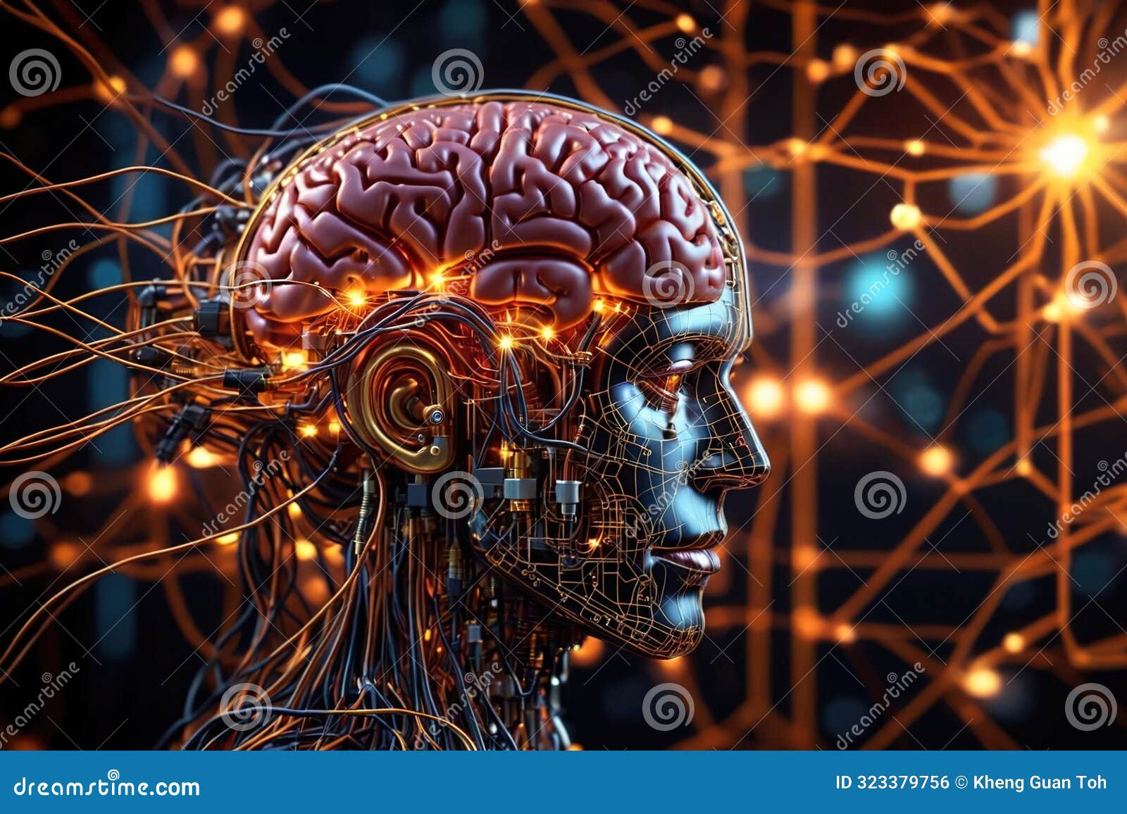 Machine Learning, Artificial Intelligence, AI, Deep Learning Blockchain Neural Network Concept ...