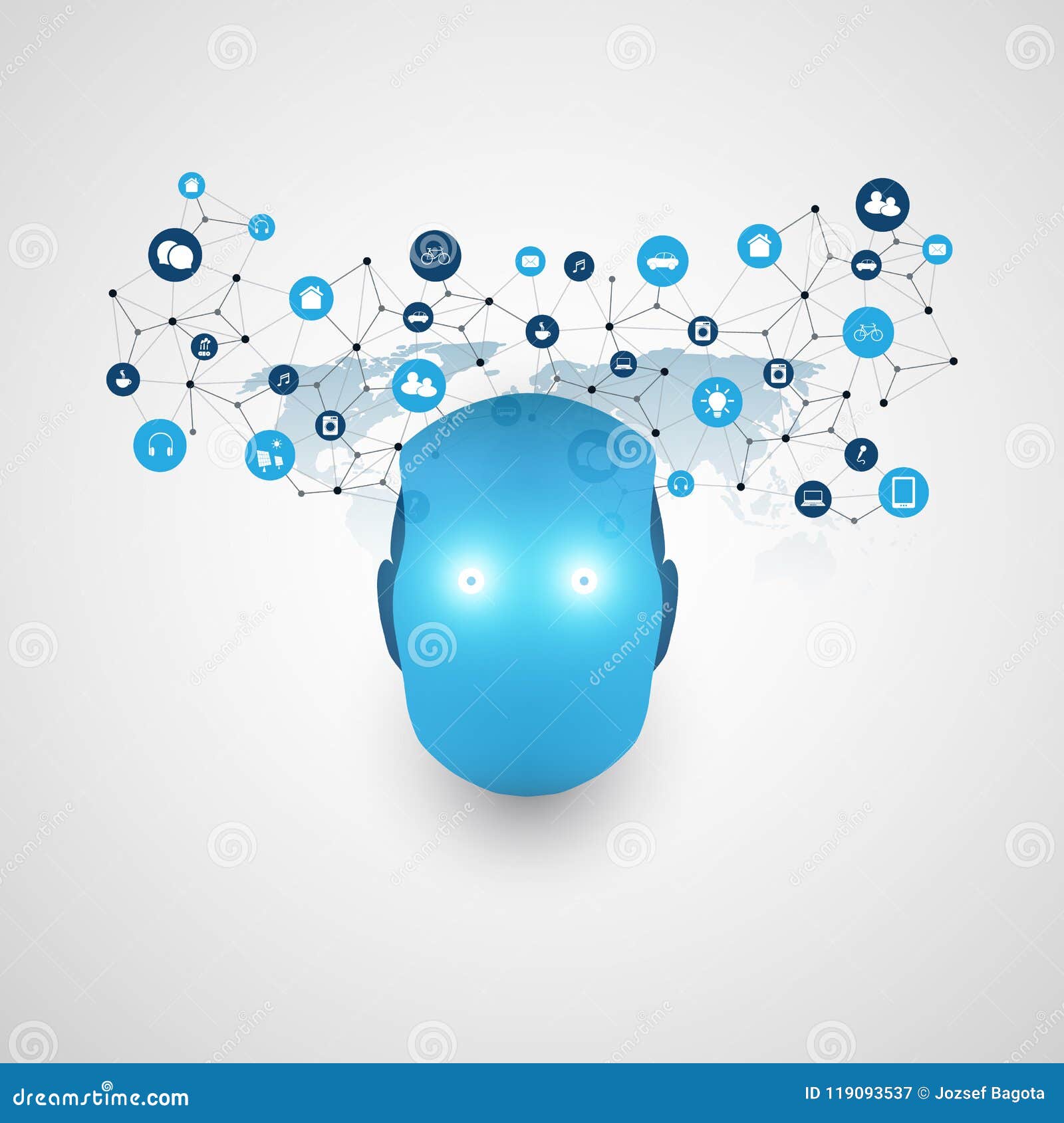 Machine Learning, Artificial Intelligence and Networks Design Concept ...