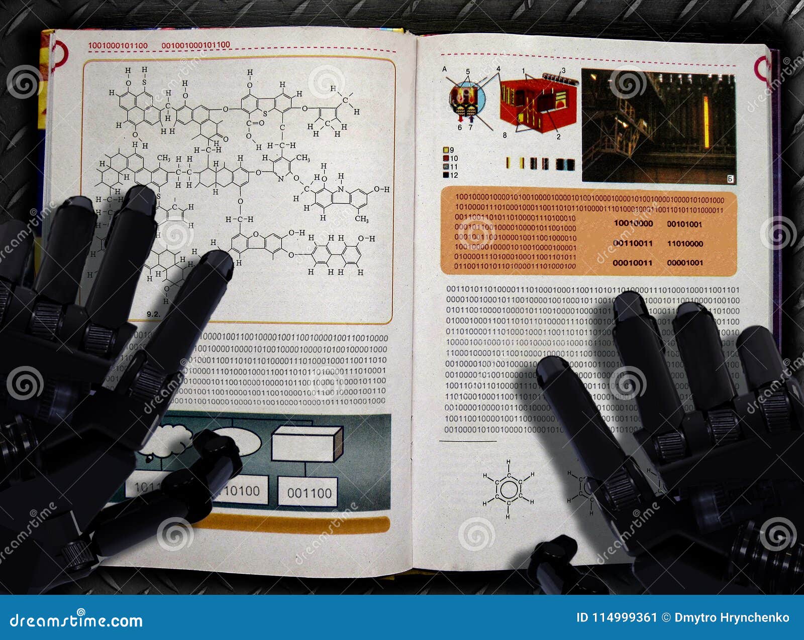 Machine Learning and Artificial Intelligence Process Placard. Robot ...