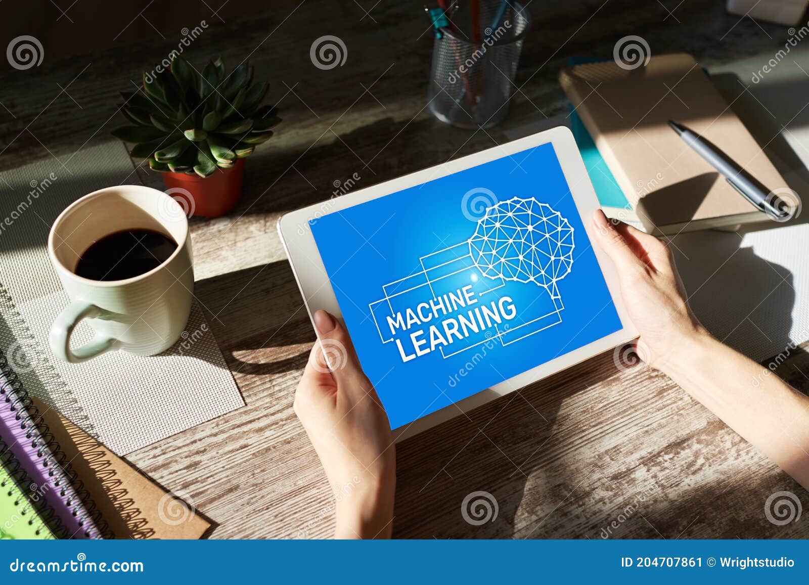 Machine Learning, Artificial Intelligence and Smart Technology Concept ...