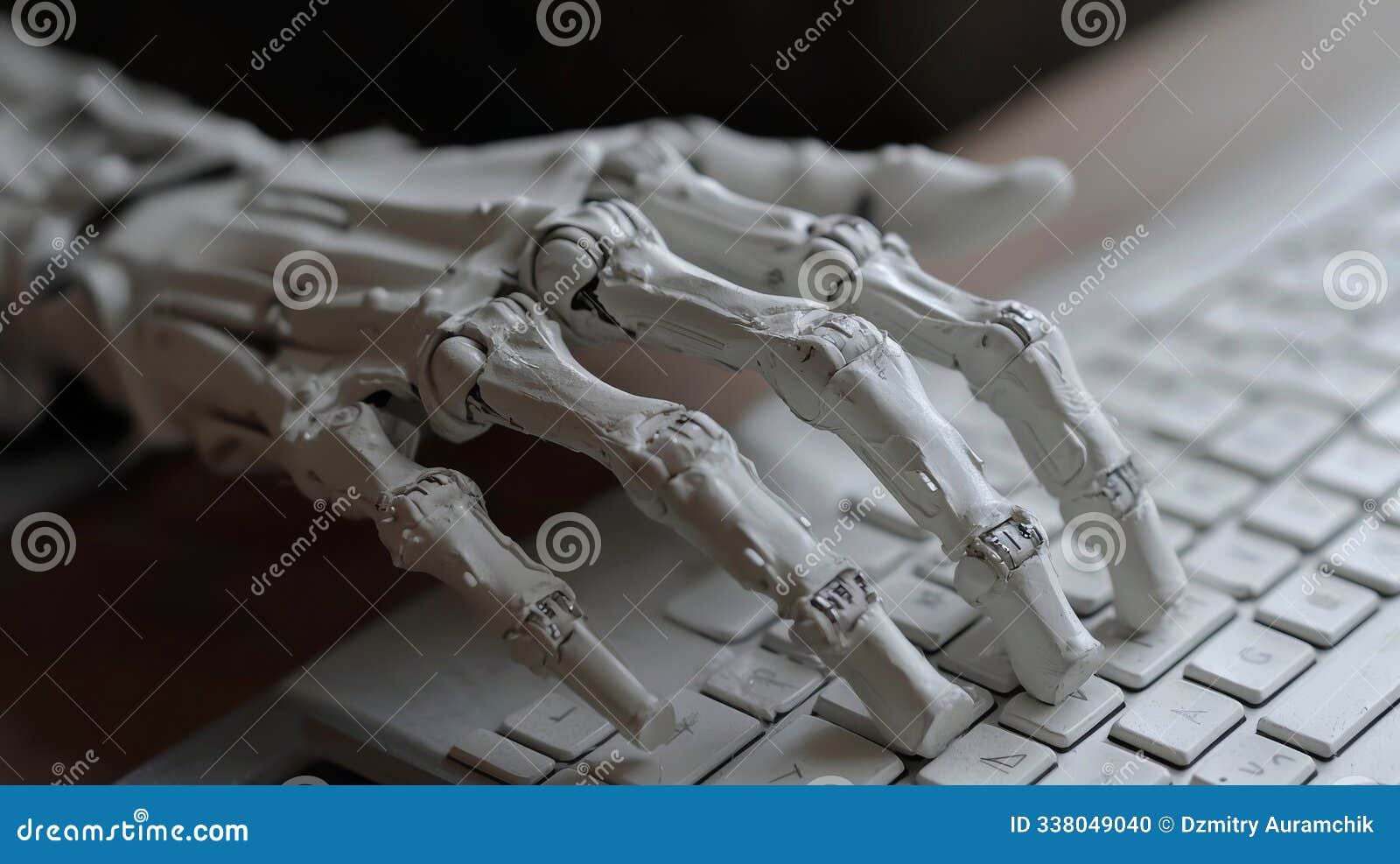 Machine Learning, Automation, or Robotic Hand Typing. Concept of Future ...