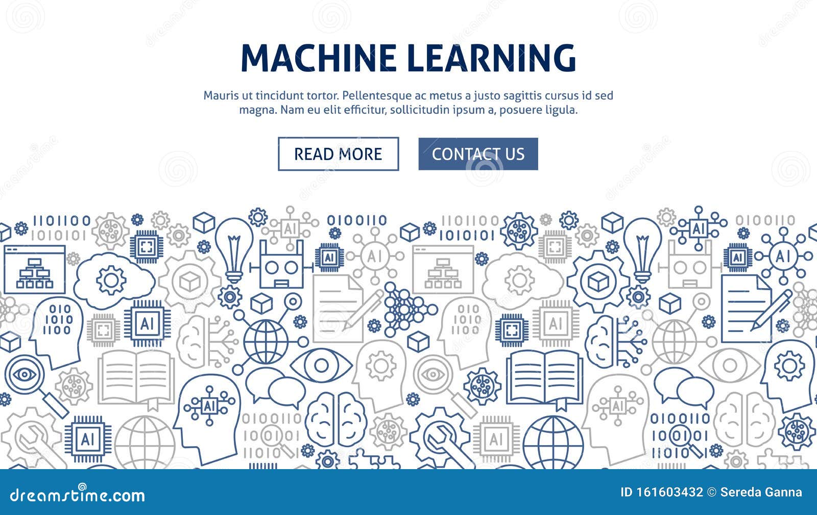 Machine Learning Banner Design Vector Illustration | CartoonDealer.com ...