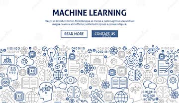 Machine Learning Banner Design Stock Vector - Illustration of data ...