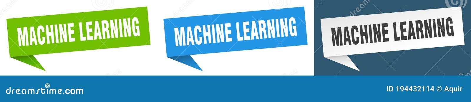 Machine Learning Banner. Machine Learning Speech Bubble Label Set Stock ...